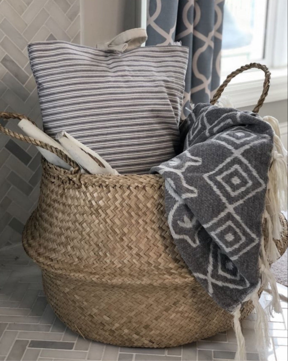 BASKET CREAM STRIPE SET/3 – TrishD-esigns & Decor Accessories